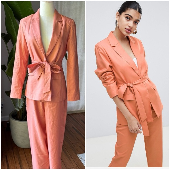Fashion Union | Pants & Jumpsuits | Fashion Union Coral Belted Blazer ...